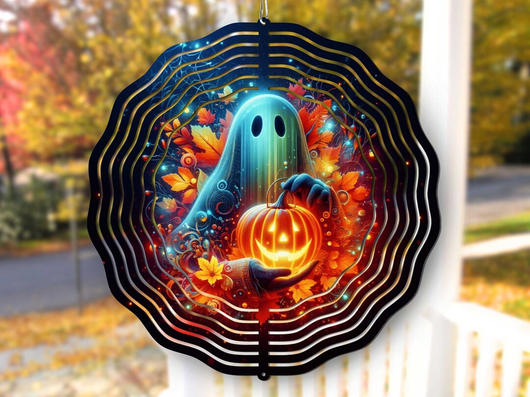 Halloween Ghost Wind Spinner PNG, Spooky Ghost Wind Spinner Sublimation ...