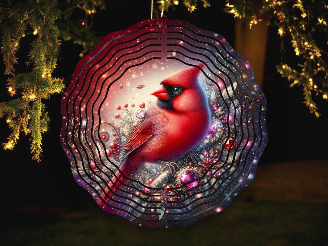 Cardinal Wind Spinner PNG, Red Cardinal Wind Spinner Sublimation Design ...