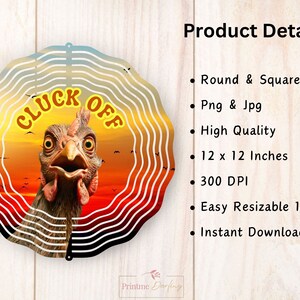 Cluck off Wind Spinner PNG, Funny Chicken Wind Spinner Sublimation ...