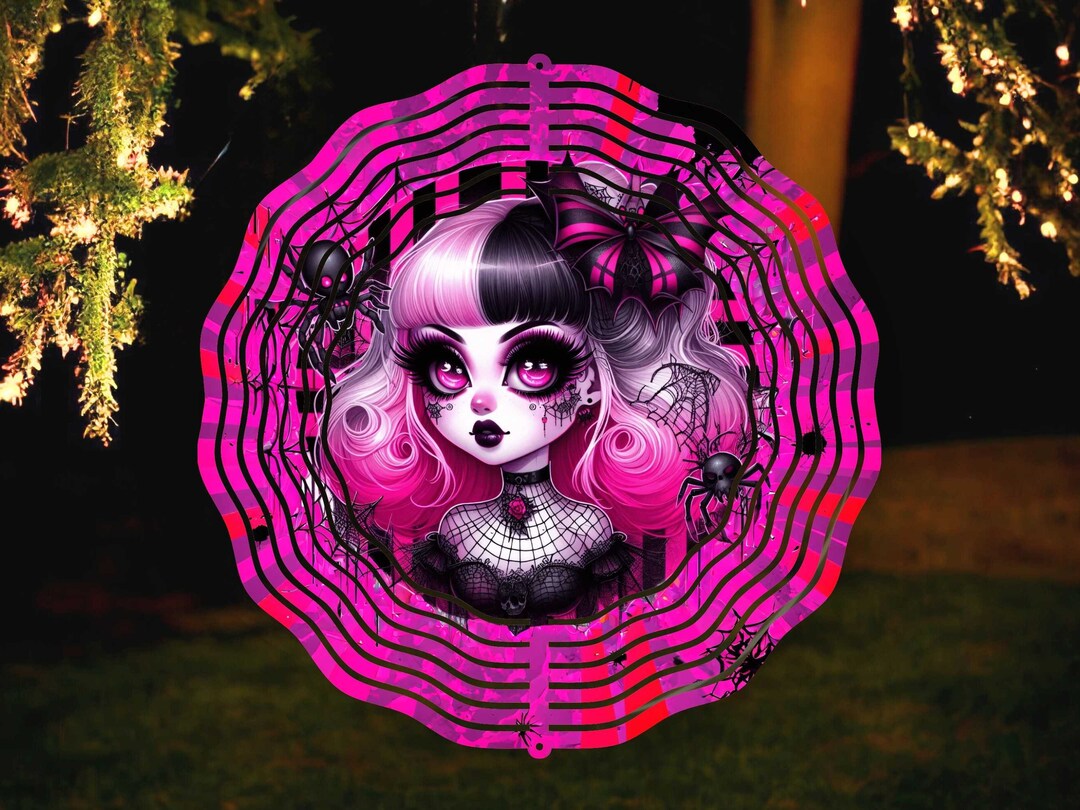 Pink Halloween Gothic Wind Spinner PNG, Spooky Wind Spinner Sublimation ...