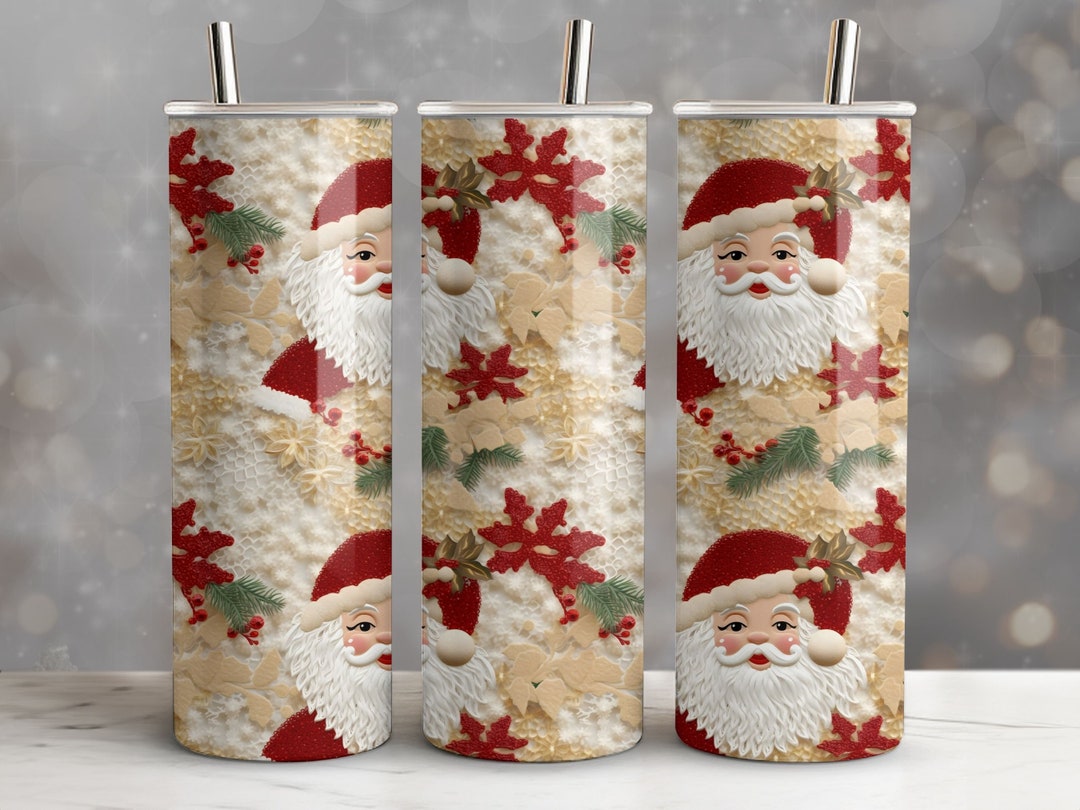 Vintage Jolly Santa Tumbler Wrap 20oz Sublimation Design - Etsy