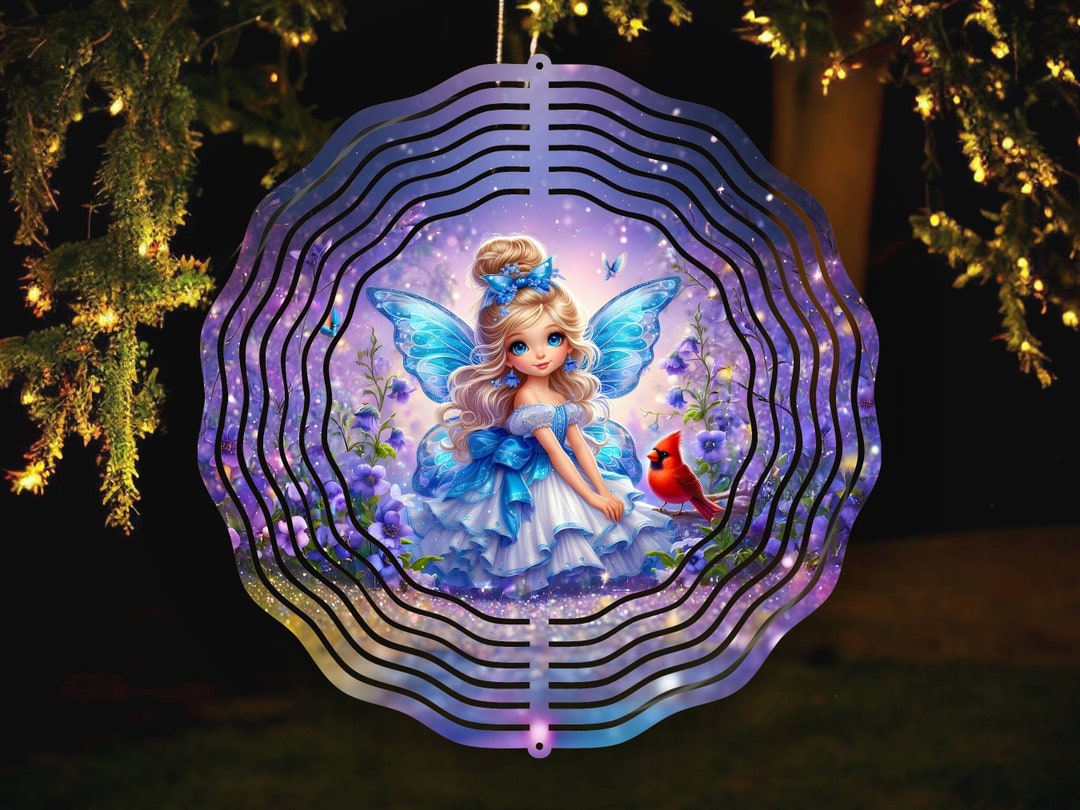 Fairy Wind Spinner PNG, Flower Fairy Wind Spinner Sublimation Design ...