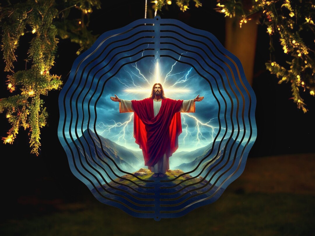 Jesus Christ Wind Spinner PNG, Jesus Wind Spinner Sublimation Design ...