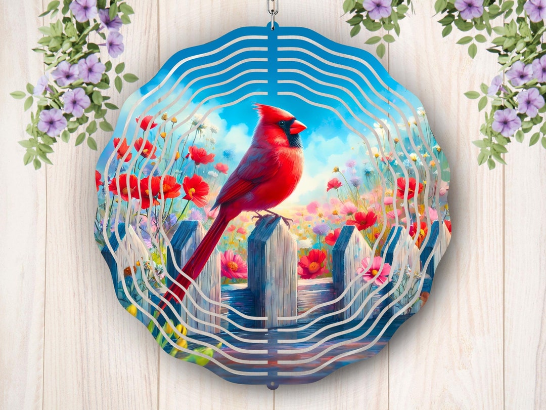Cardinal Wind Spinner PNG, Red Cardinal Bird Wind Spinner Sublimation ...