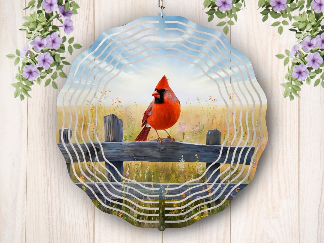 Cardinal Wind Spinner PNG, Red Cardinal Bird Wind Spinner Sublimation ...