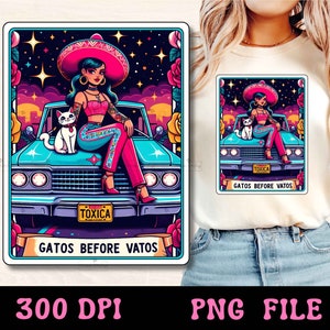 Gatos Before Vatos Tarot Card PNG, Funny Mexican Sublimation Design ...
