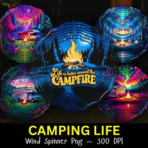 Camping Wind Spinner Bundle PNG, RV Camping Wind Spinner Sublimation Design, Camping Sayings ...