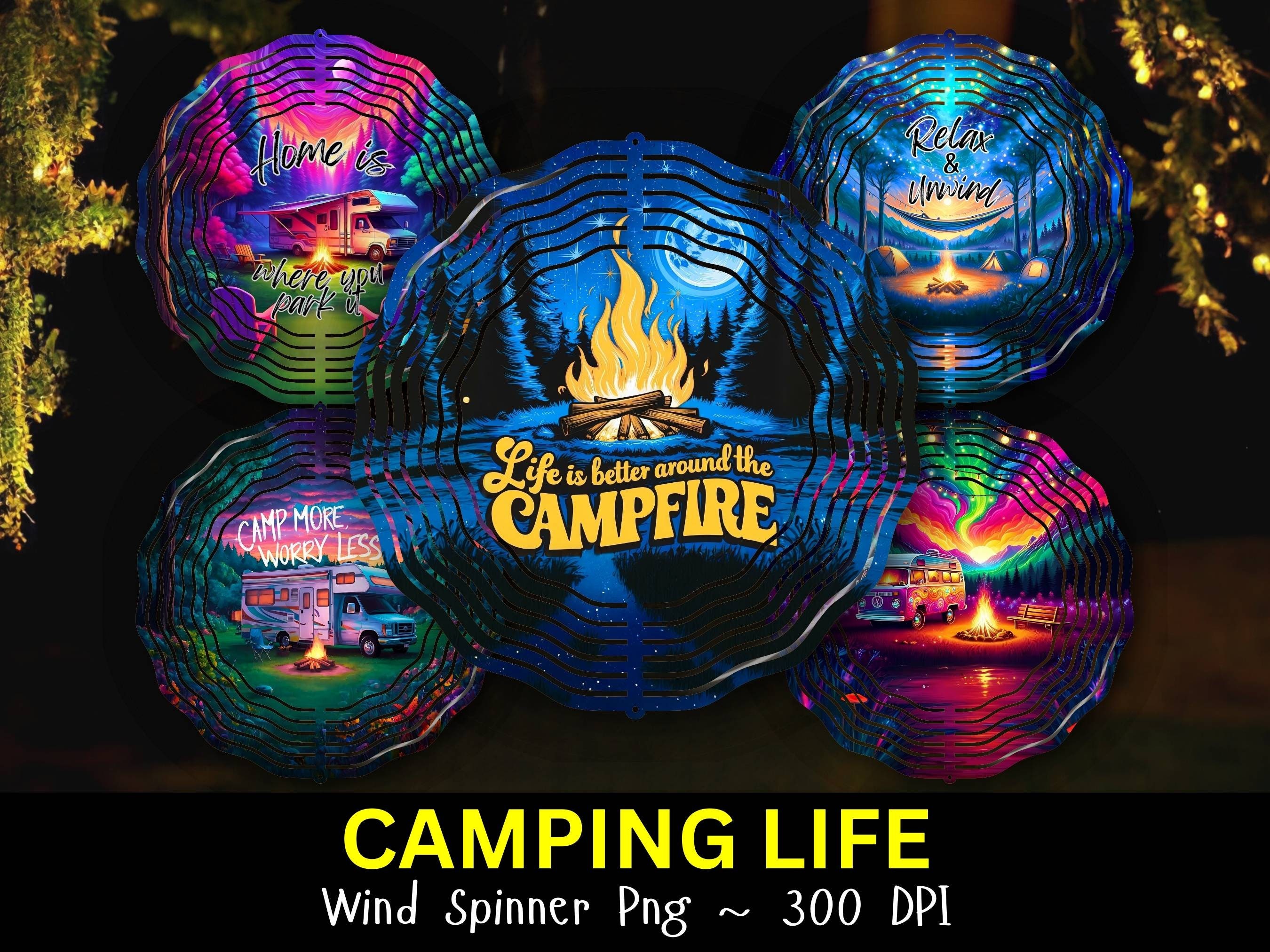 Camping Wind Spinner Bundle PNG, RV Camping Wind Spinner Sublimation ...