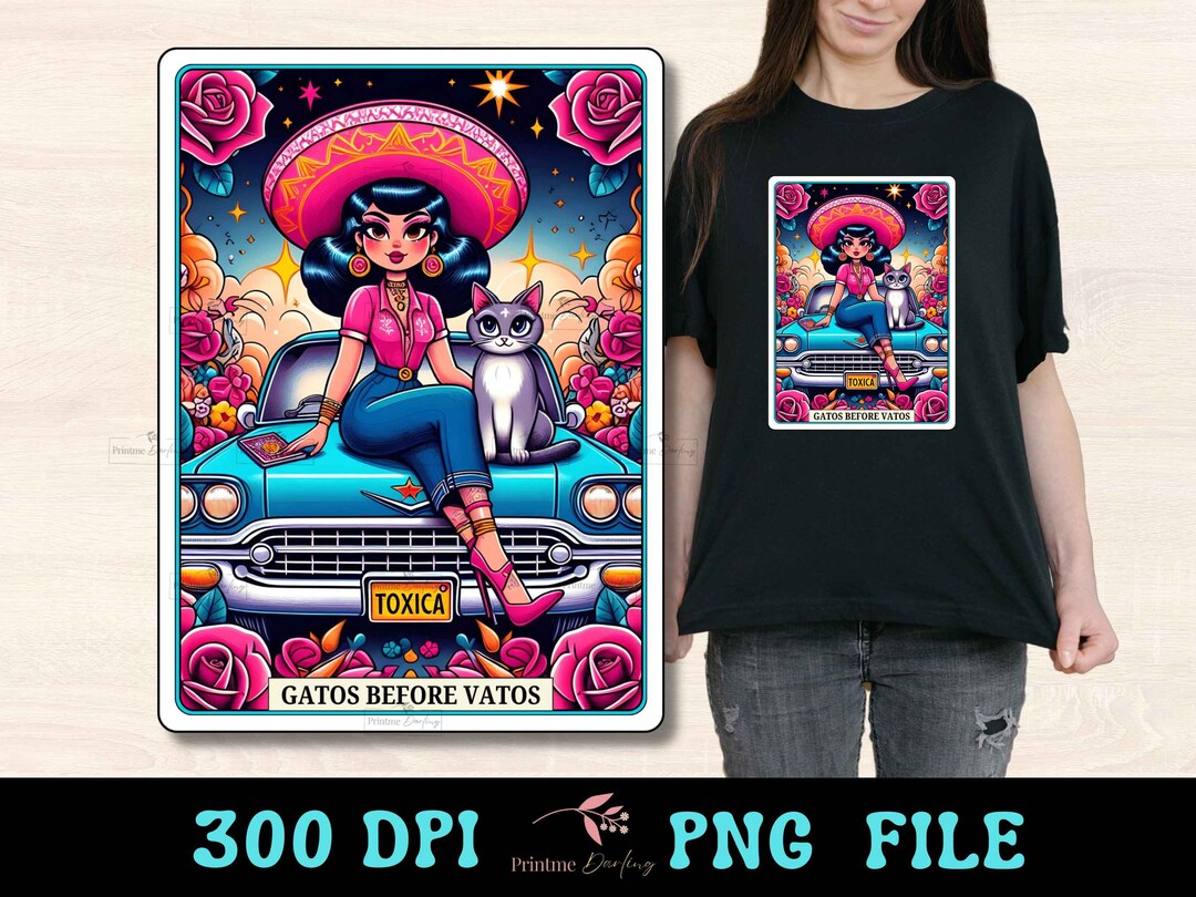 Gatos Before Vatos Tarot Card PNG, Funny Mexican Sublimation Design ...