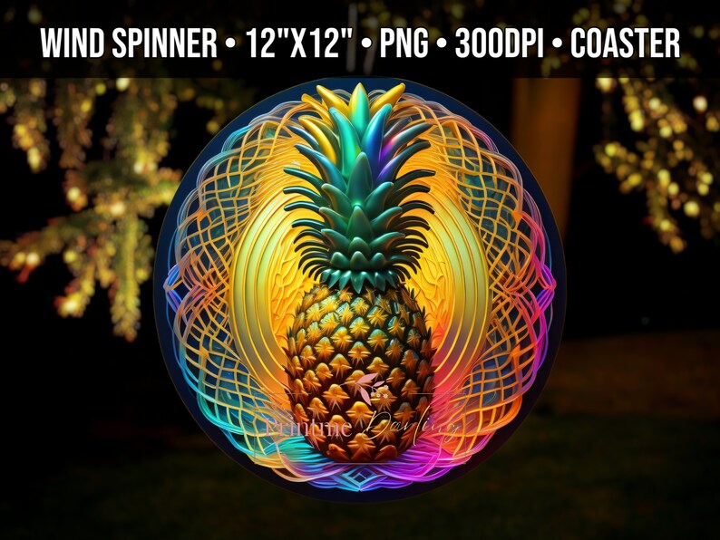 Pineapple 3D Wind Spinner Design 12 Inch 10 Inch Round - Etsy