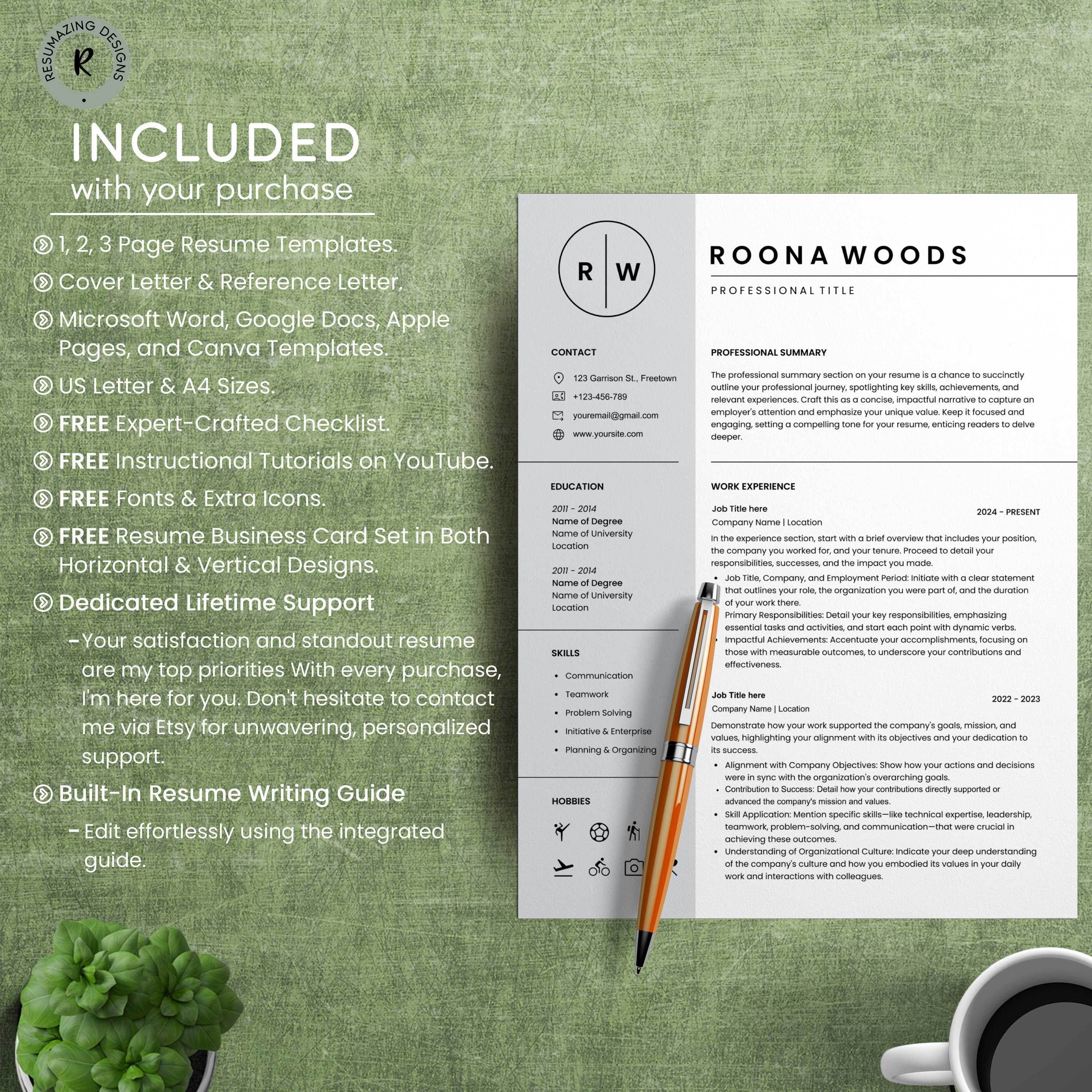 Resume Template, Google Docs Resume Template, Resume Template Word ...