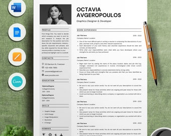 Resume Template With Photo, Professional Resume Template for Word ...