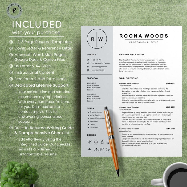 Best Professional Resume Template for Google Docs, Word, Apple Pages ...
