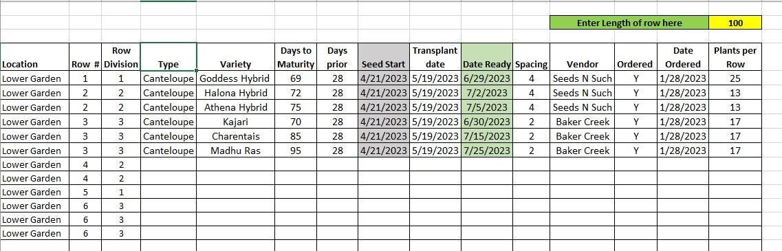 Simple Seed Starter Excel Worksheet - Etsy