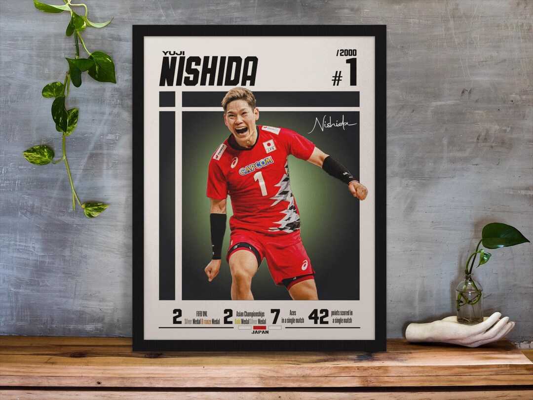 Volleyball Japan Star,yuji Nishida,volleyball Retro Poster,sport Poster ...