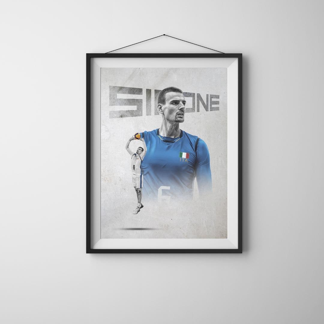 Simone Giannelli – Pencil Sketch Style Volleyball Print (digital Poster ...