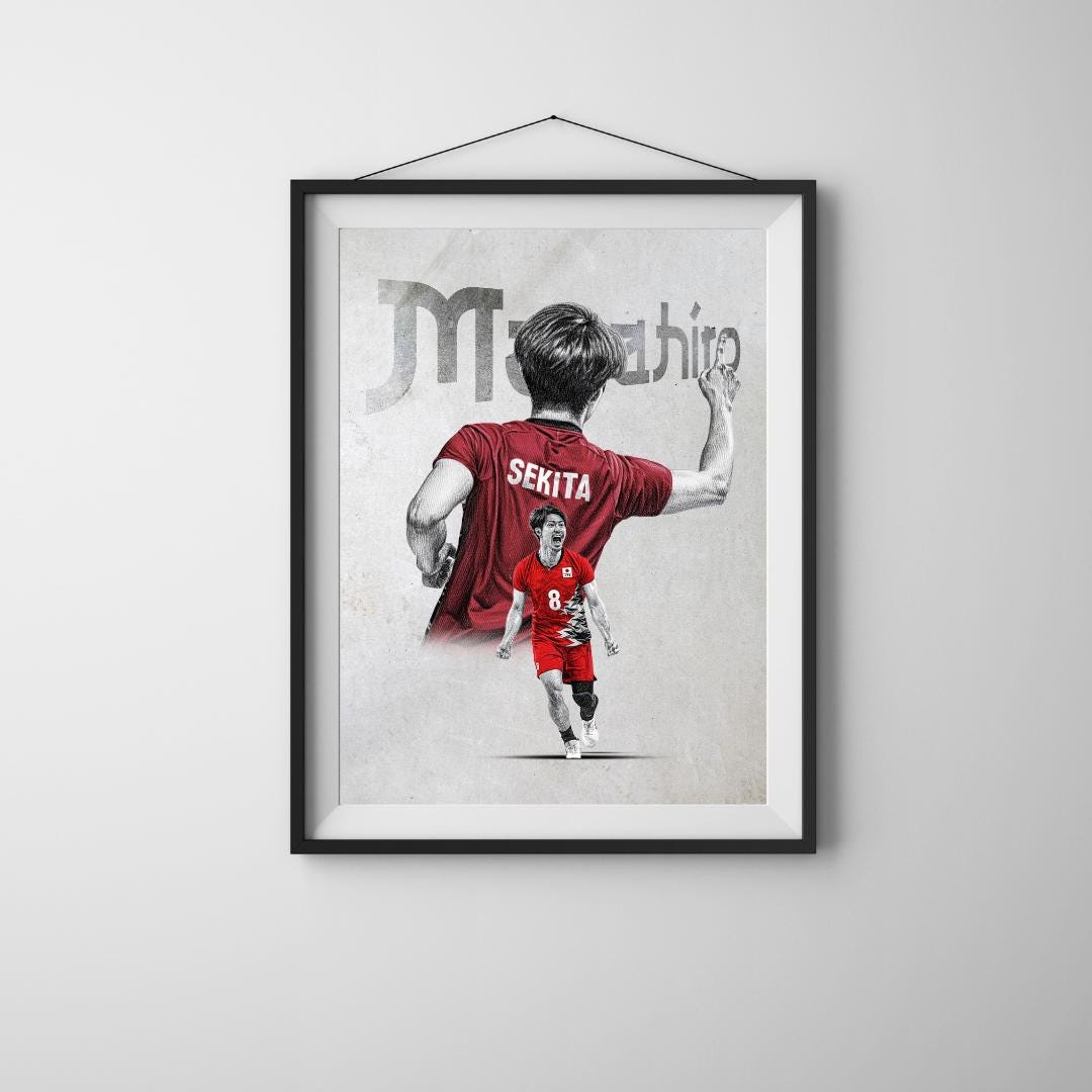 Masahiro Sekita Pencil Sketch Style Poster | Setter Volleyball Art - Etsy