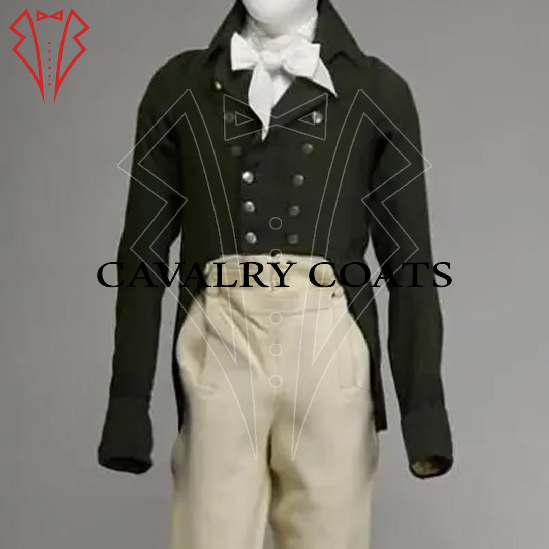 Dark Green Wool Regency Tailcoat: 18th Century Mr. Darcy Style - Etsy