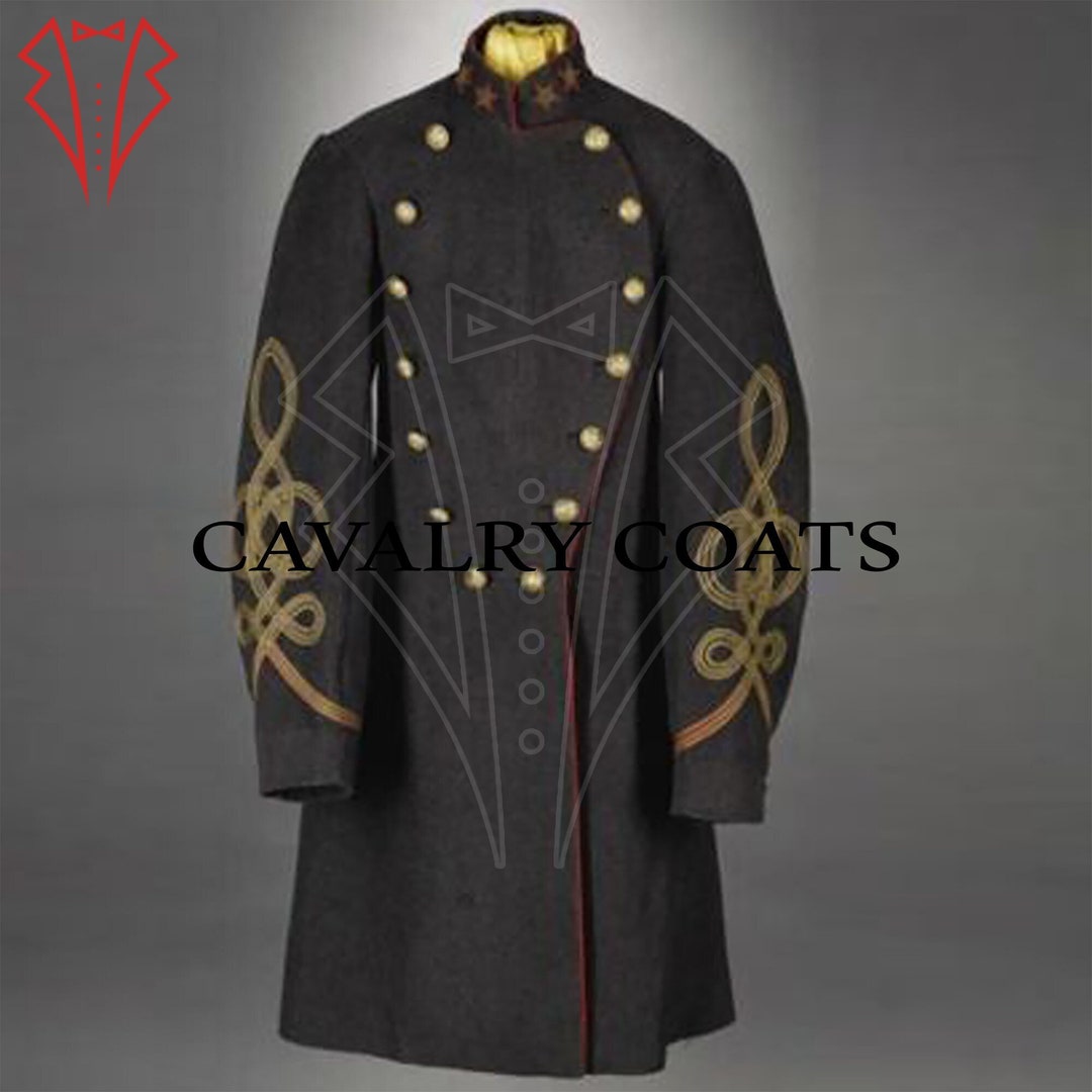 New Men Dark Grey Wool Rare Confederate Colonel's Frock Coat، Colonel ...
