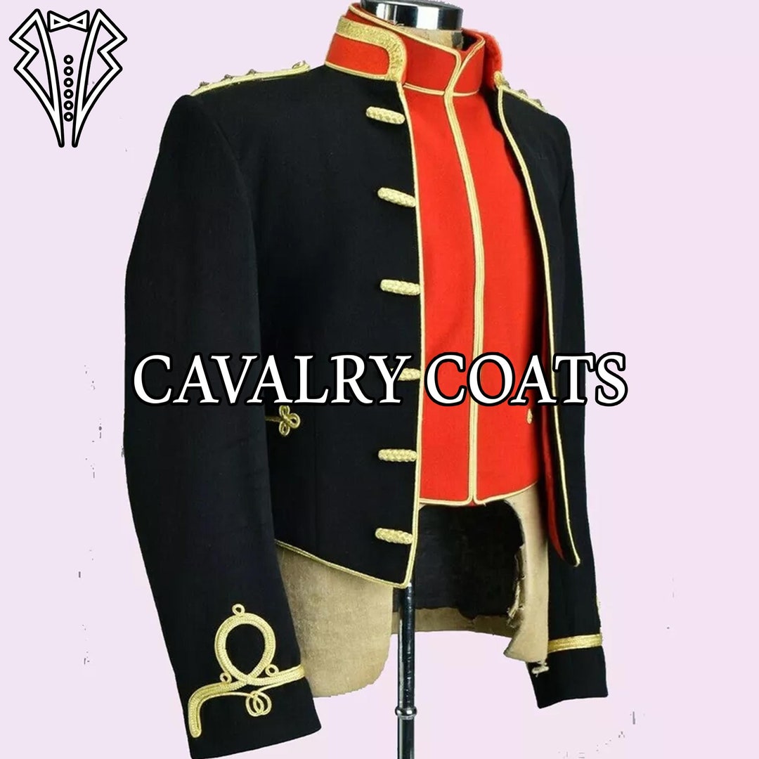 New Men Black Wool British Royal Regiment Jacket, Hussar Regiment ...