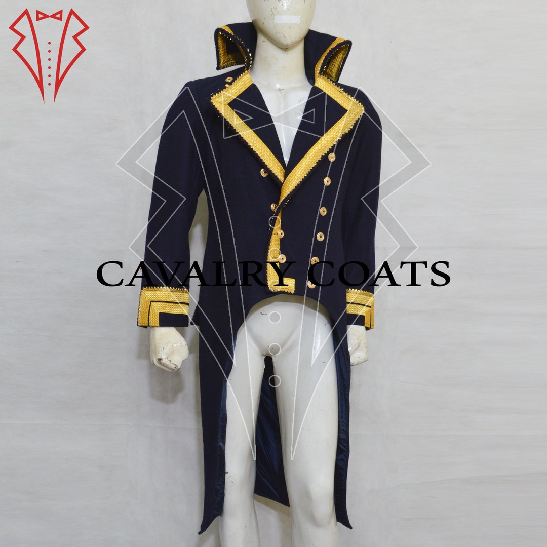 Men's Navy Blue Wool Napoleonic French Empire Tailcoat - Etsy