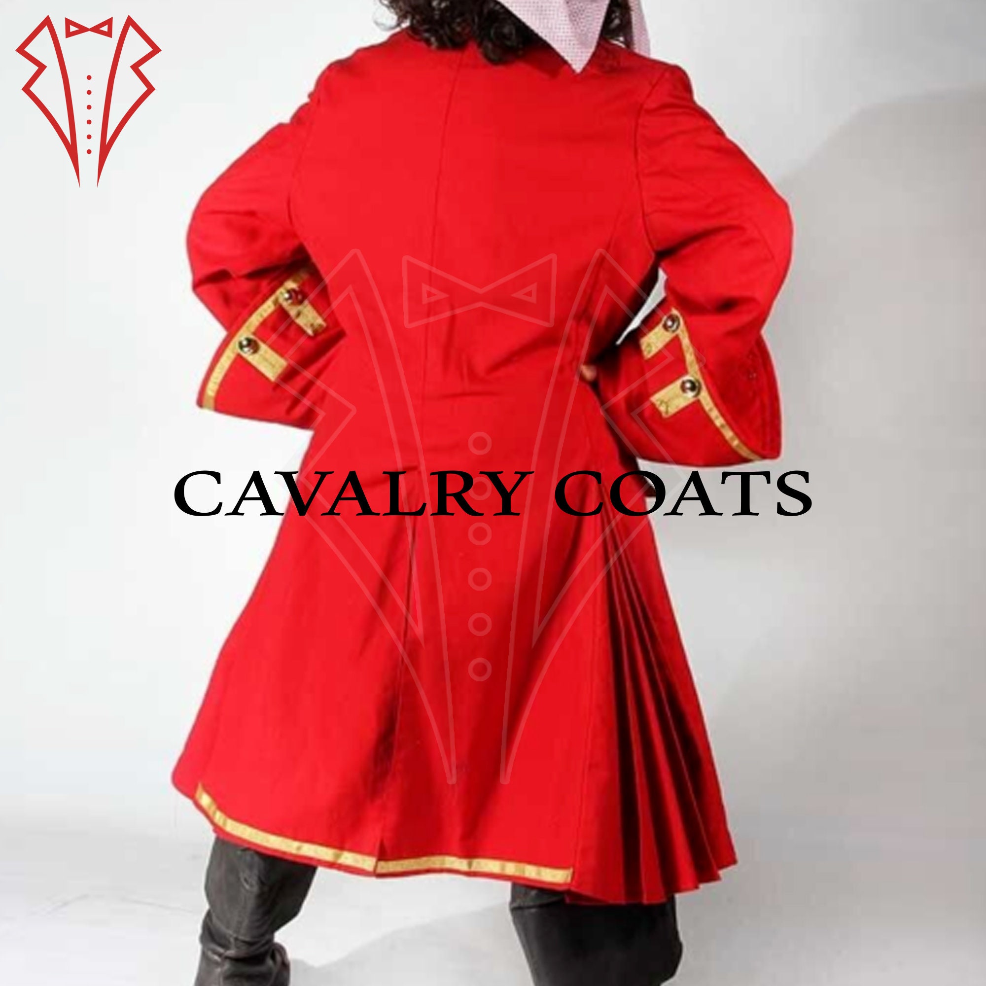 Red Wool Pirate Frock Coat - Captain Morgan Style - Etsy