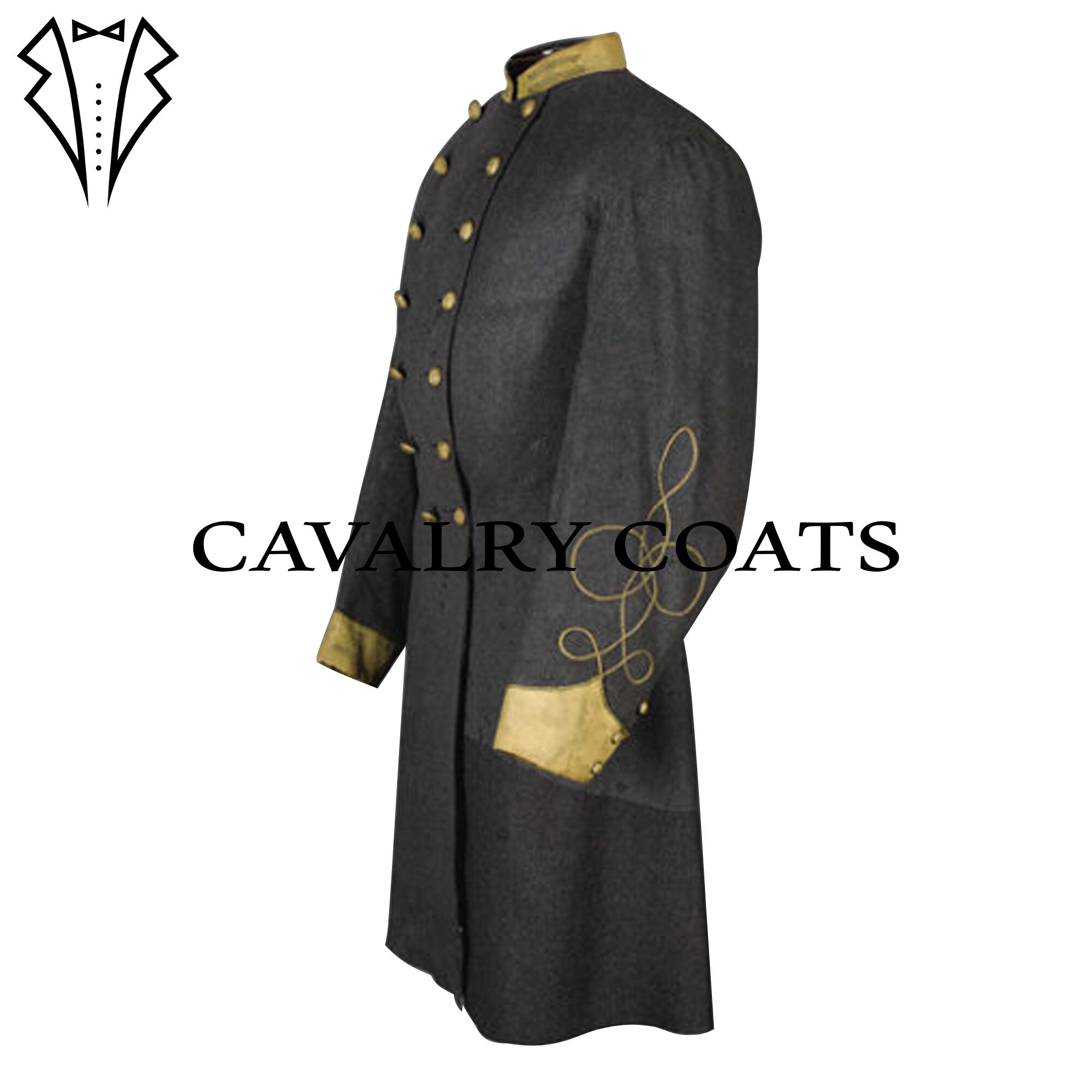New Men's Grey Wool Regulation Confederate Officer's Frock Coat of ...