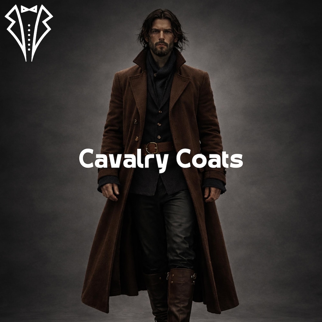 Men’s Trench Coat, Victorian Gothic Long Overcoat, Gentleman Winter ...