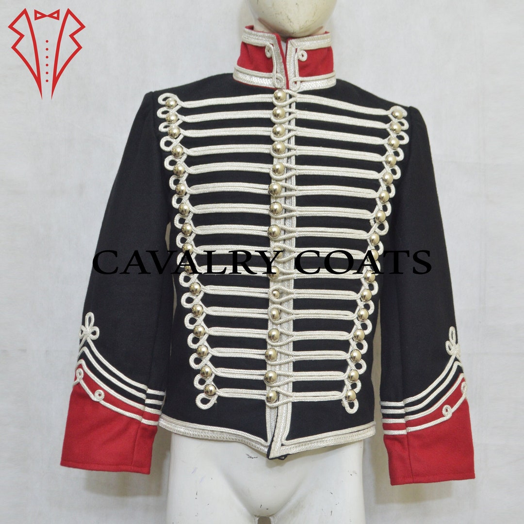 New Men Black& Red Wool Dolman 15th Hussars Jacket, Hussar Pelisse ...