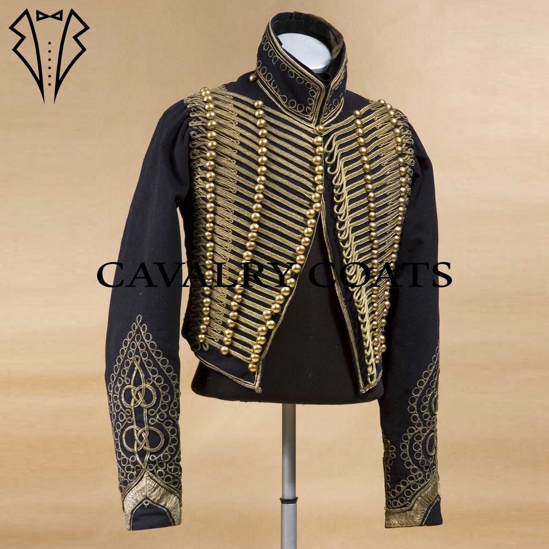 New Men Wool Dark Blue Dolman Hussar Jacket, Officer Hussar Jacket, Men ...