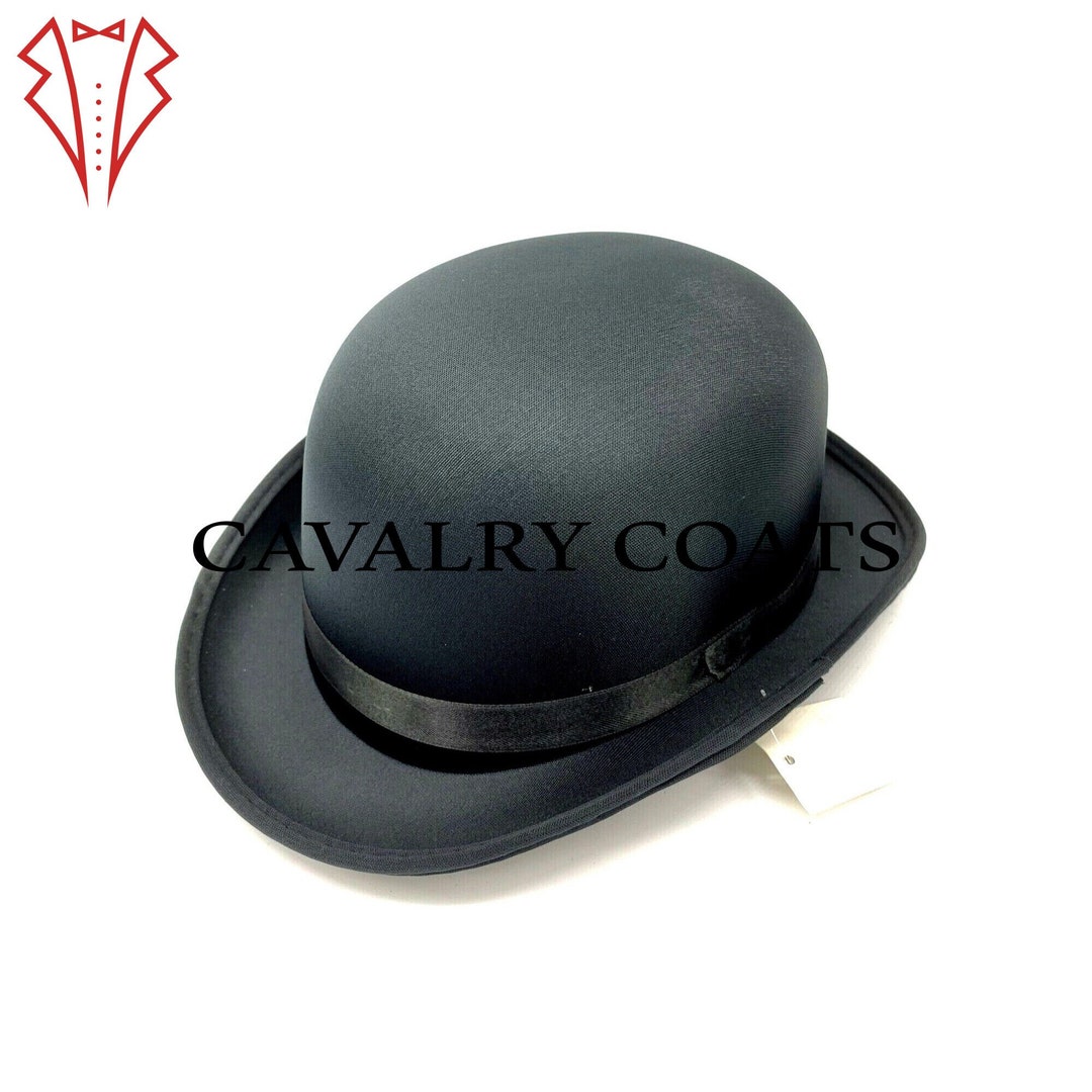 Men's Black Bowler Hat Felt Charlie Chaplin 50s 60s Party Adult Blend ...