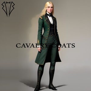 New Women Green Cotton Military Tailcoat, Military Regency Tailcoat ...