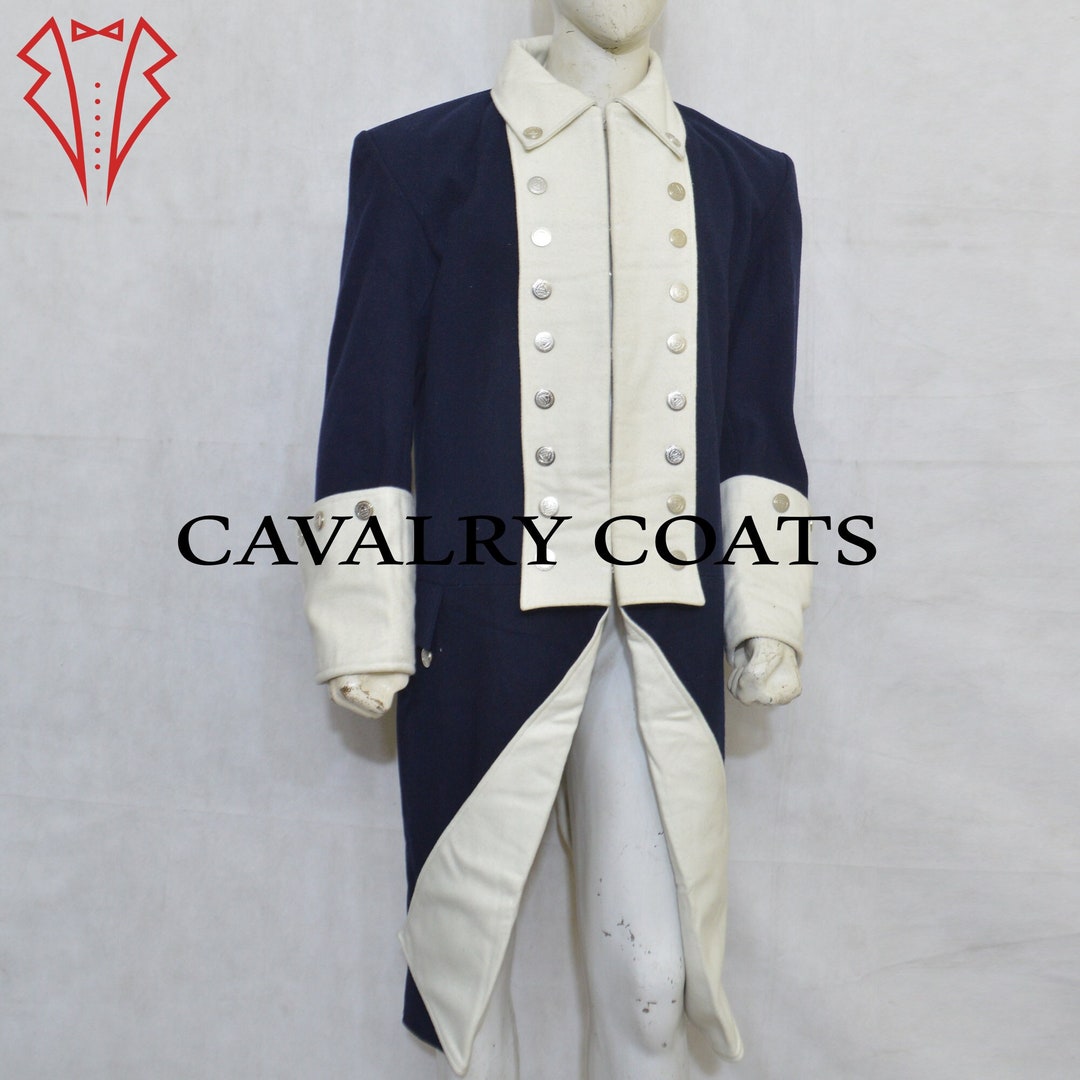 New Men 18th Century Revolutionary War Coat, Naval Marine Uniform ...