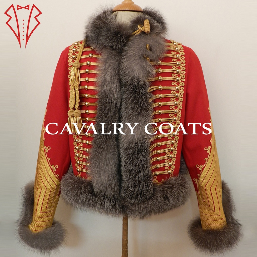 New Napoleonic Red Wool Hussar Uniform, Hussar Pelisse Jacket, Colonel ...