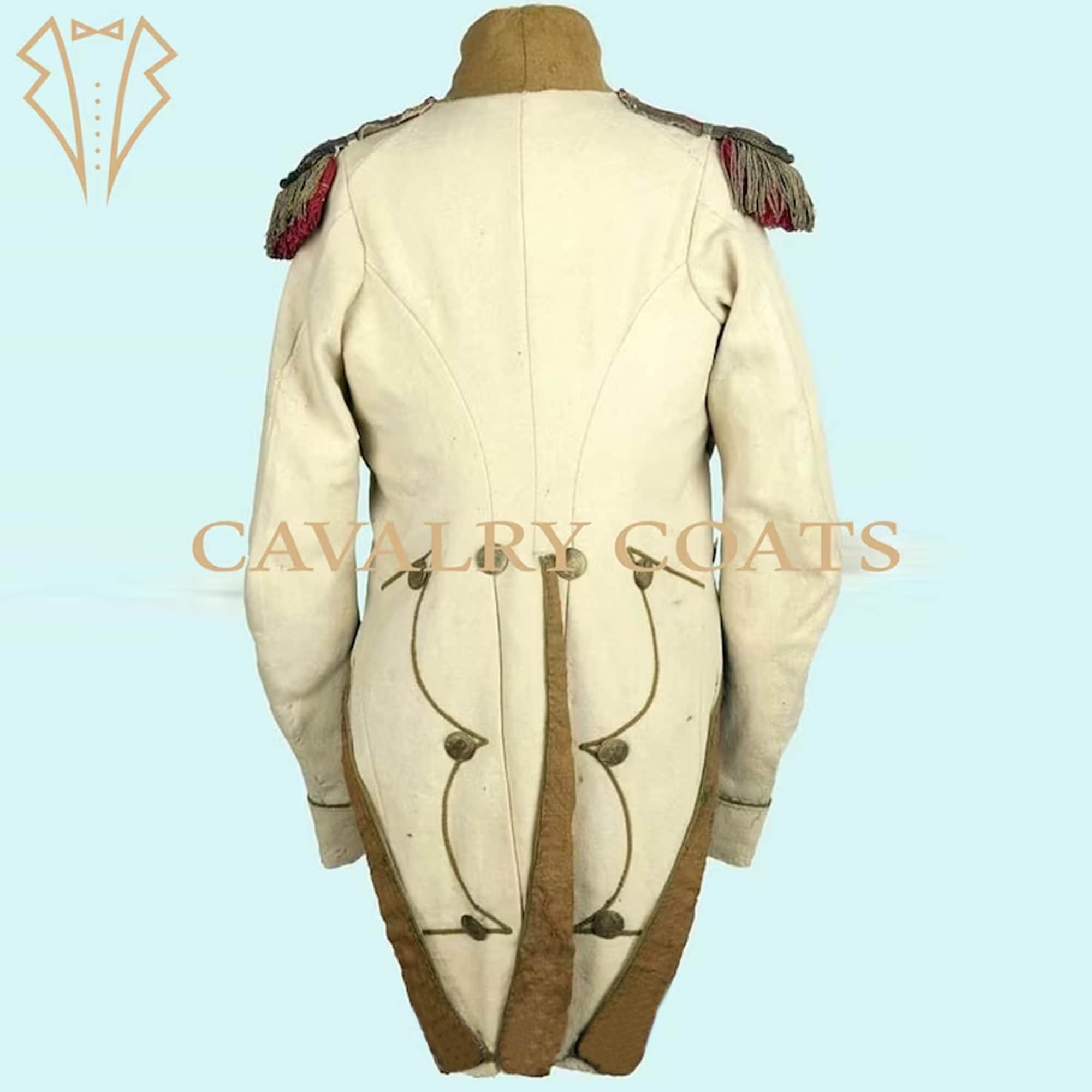 New Men Off-white Wool Napoleonic Tailcoat, Napoleon Officer Tailcoat ...