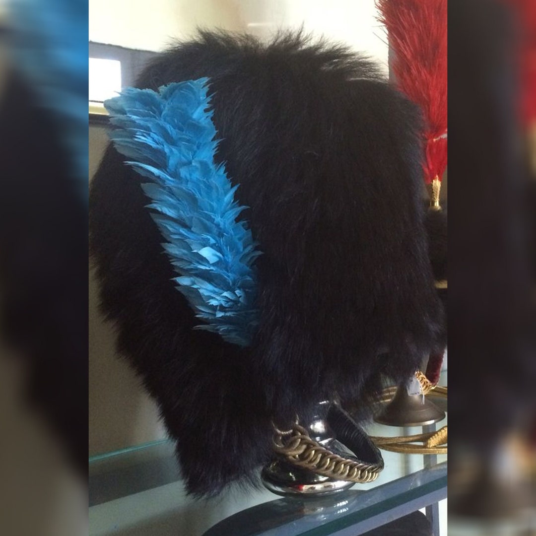 New Men Black Irish Guards Bearskin Hat, 1st Irish Guard Officer Hat ...