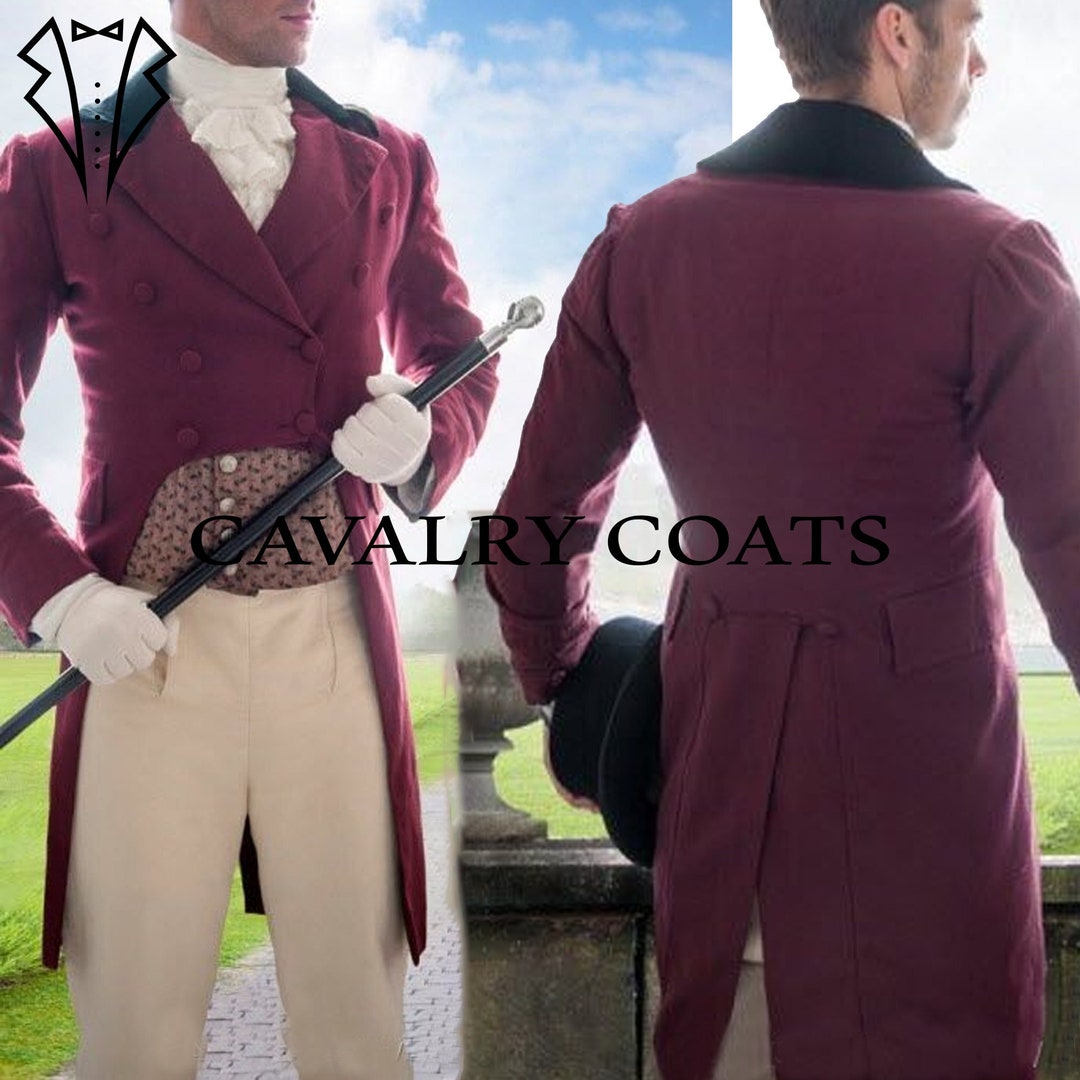 New Men Maroon Regency Style Tailcoat, Mr. Darcy Tailcoat, Men Wool ...