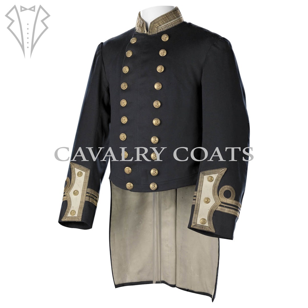 New Men Black Wool 18th Century Royal Naval Uniform, 1877-91 British ...