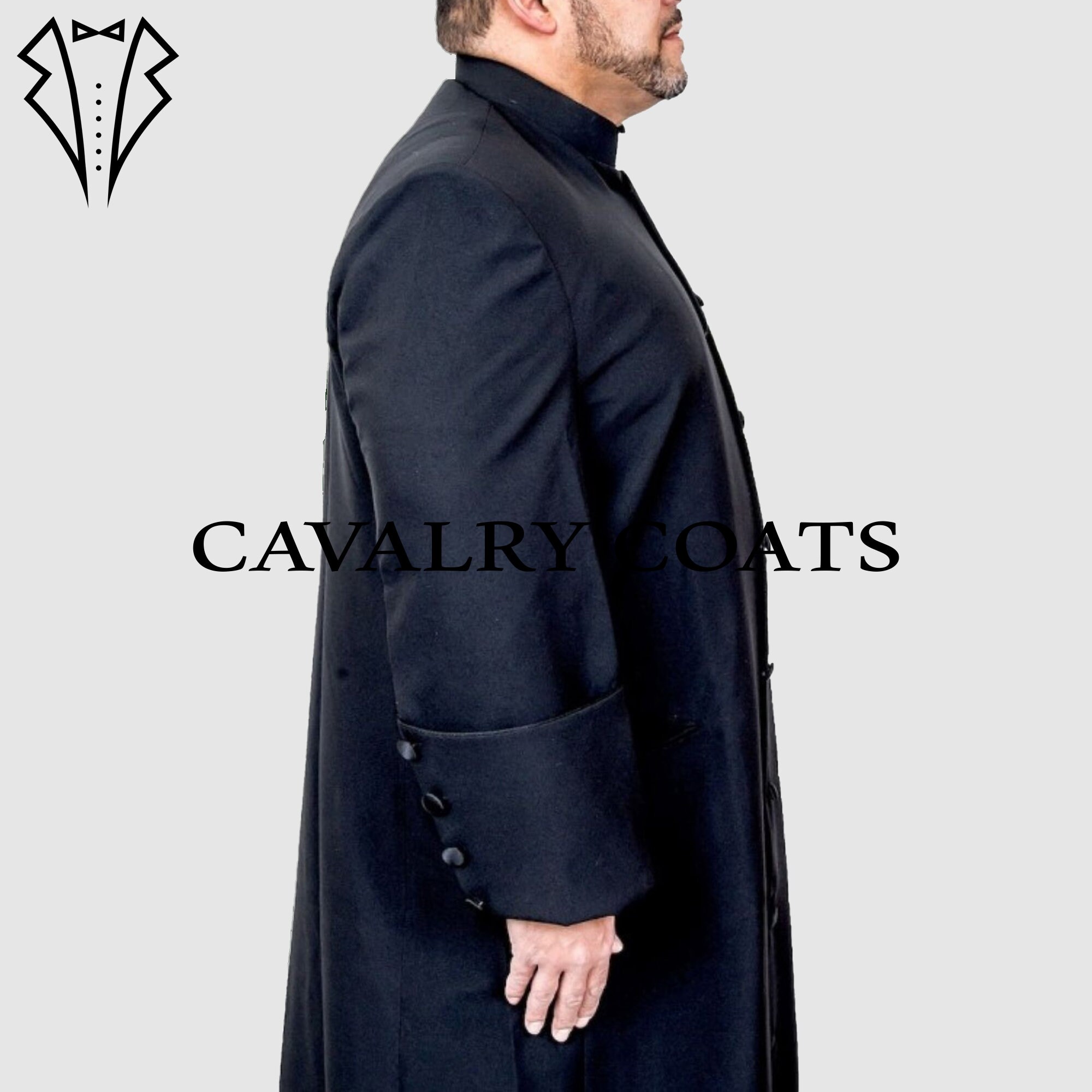 New Men Black Cotton Grandiose Plus Size Ministerial Robe - Etsy