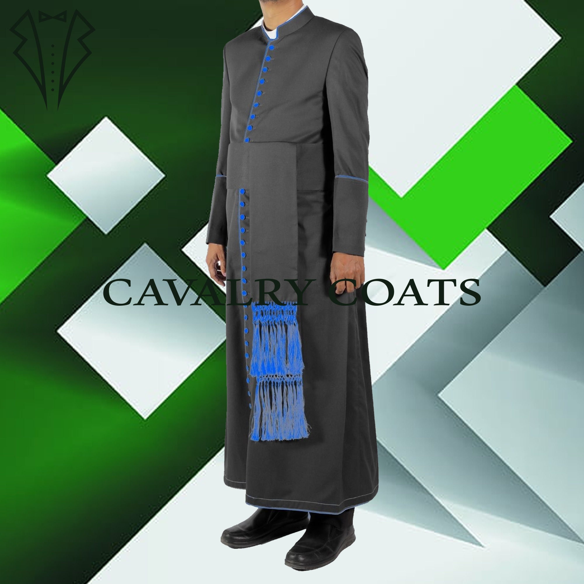 New Imperial Priestly Cassock Men Black Clergy Robe, Pastor Robe ...