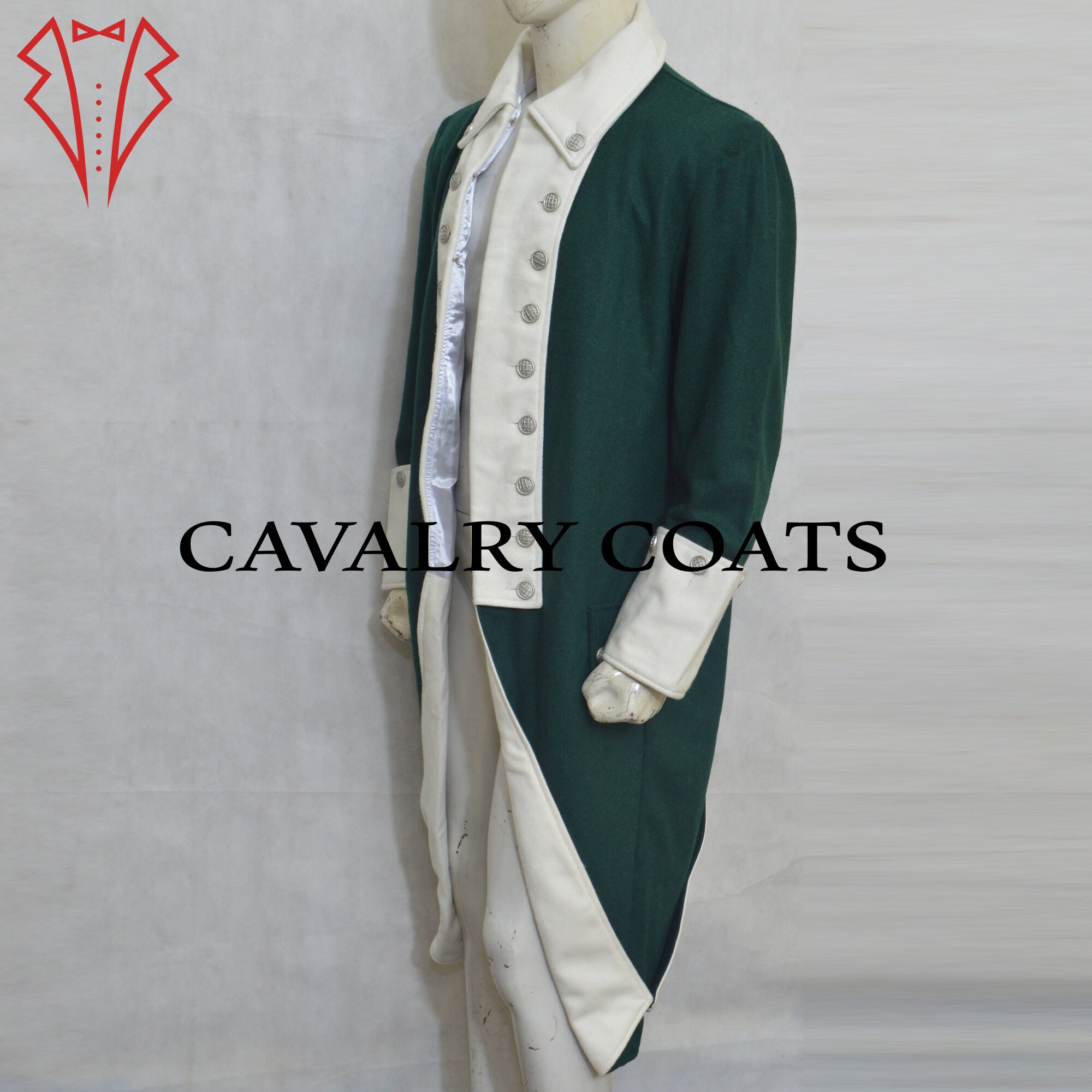 Green Wool Revolutionary War Jacket, American Marine Coat, Regimental ...