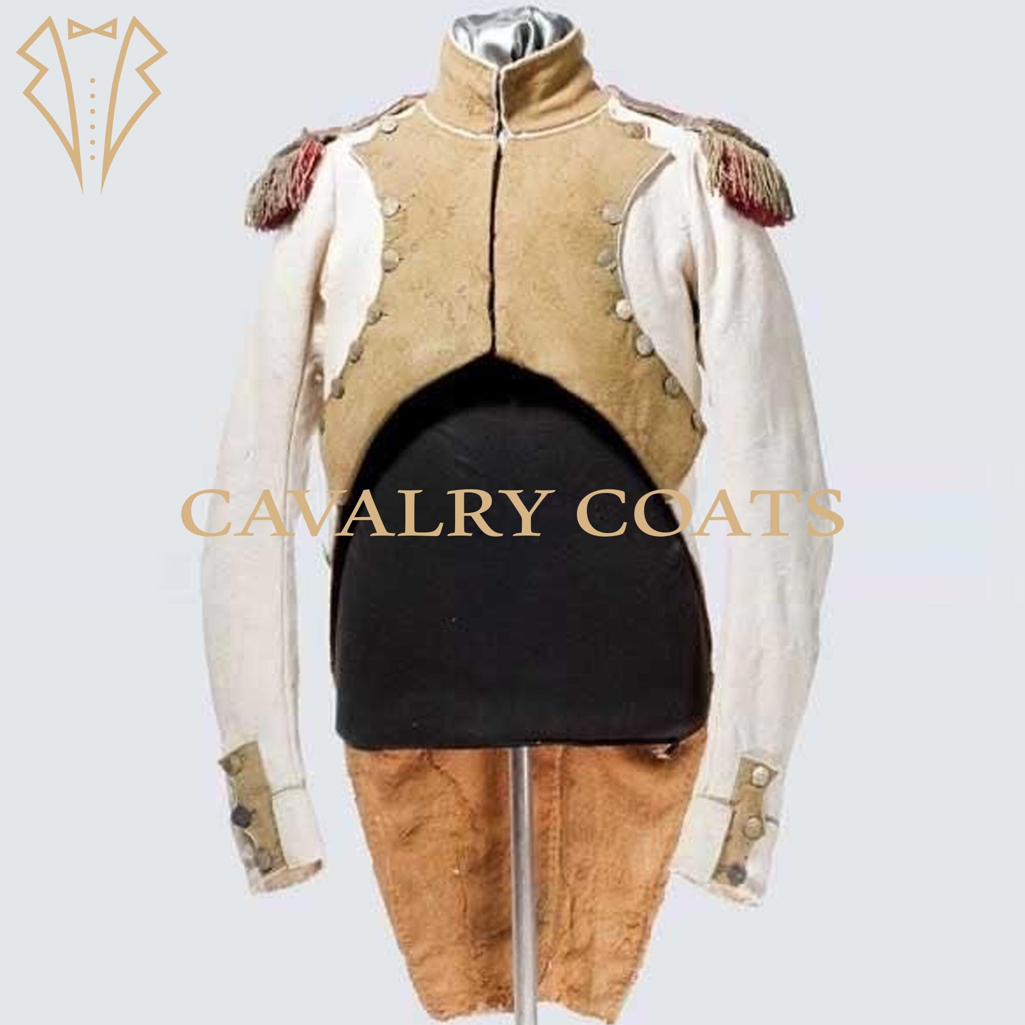 New Men Off-white Wool Napoleonic Tailcoat, Napoleon Officer Tailcoat ...