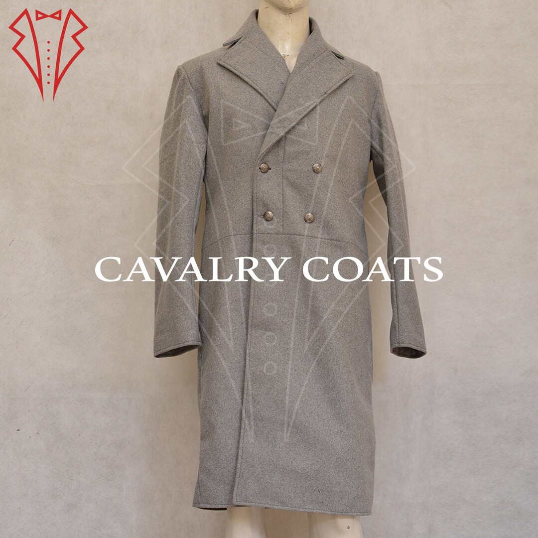 New Men Grey Wool 18th Century David Moore Frock Coat, Colonel Frock ...