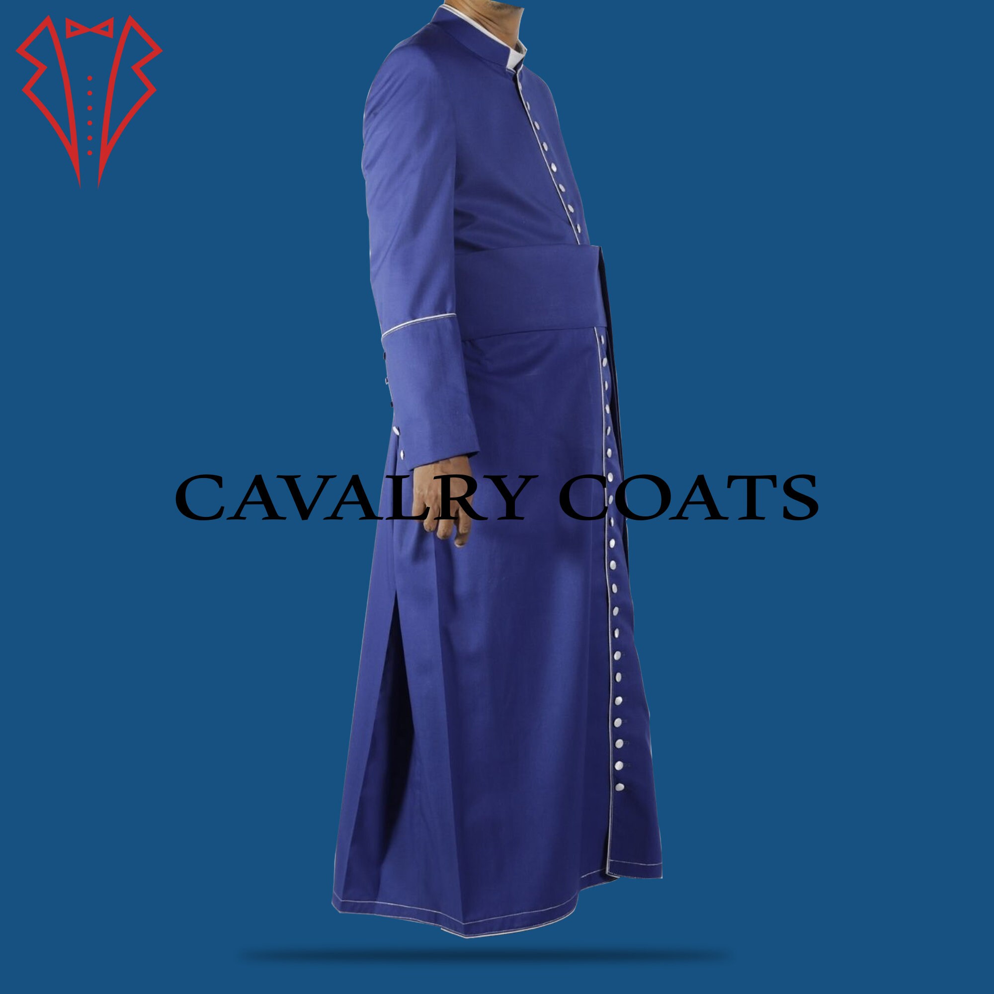 New Heavenly Ecclesiastical Cassock Royal Blue White, Clergy Robe ...