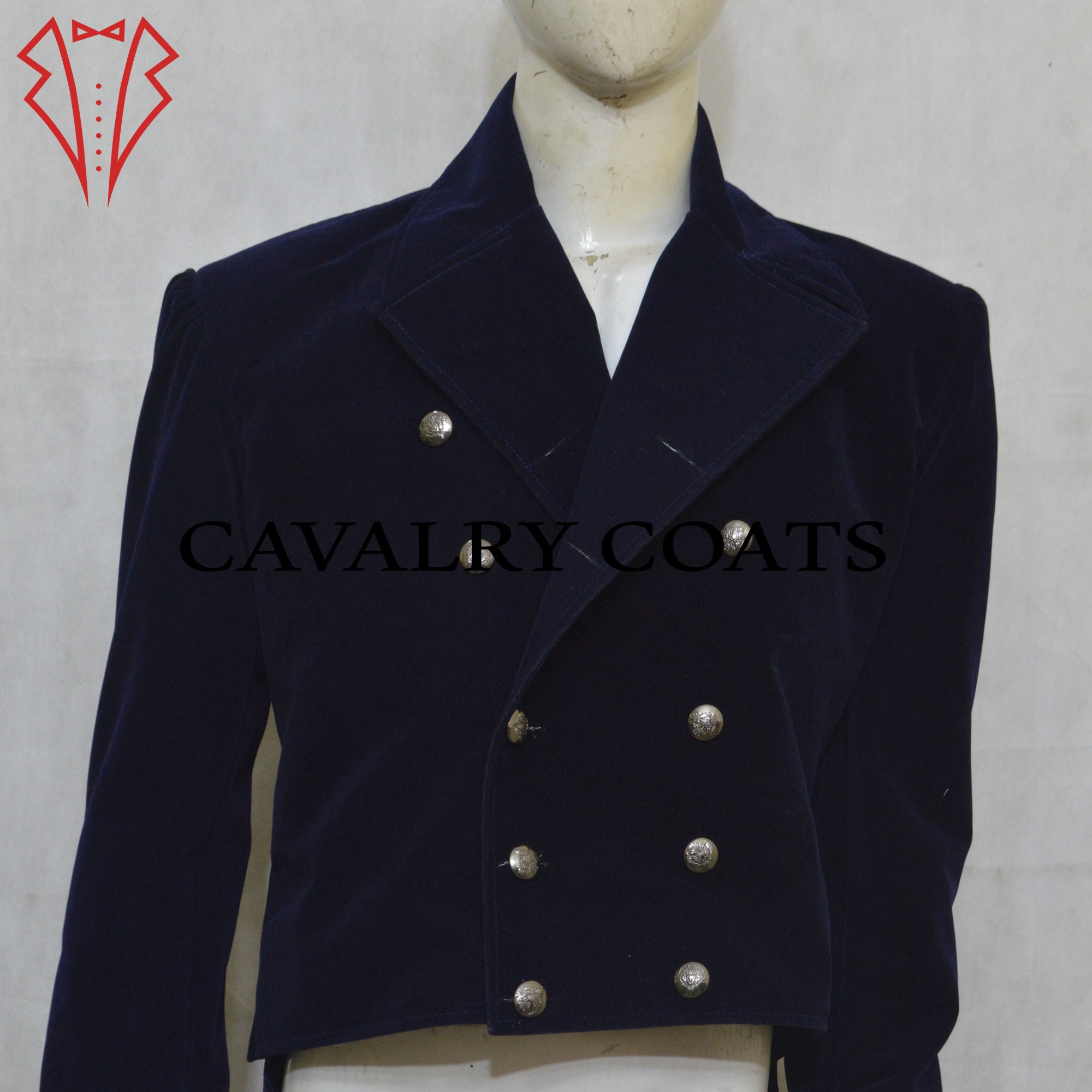 New Men Navy Blue Velvet Gentleman's Velvet Tailcoat Regency Coat ...