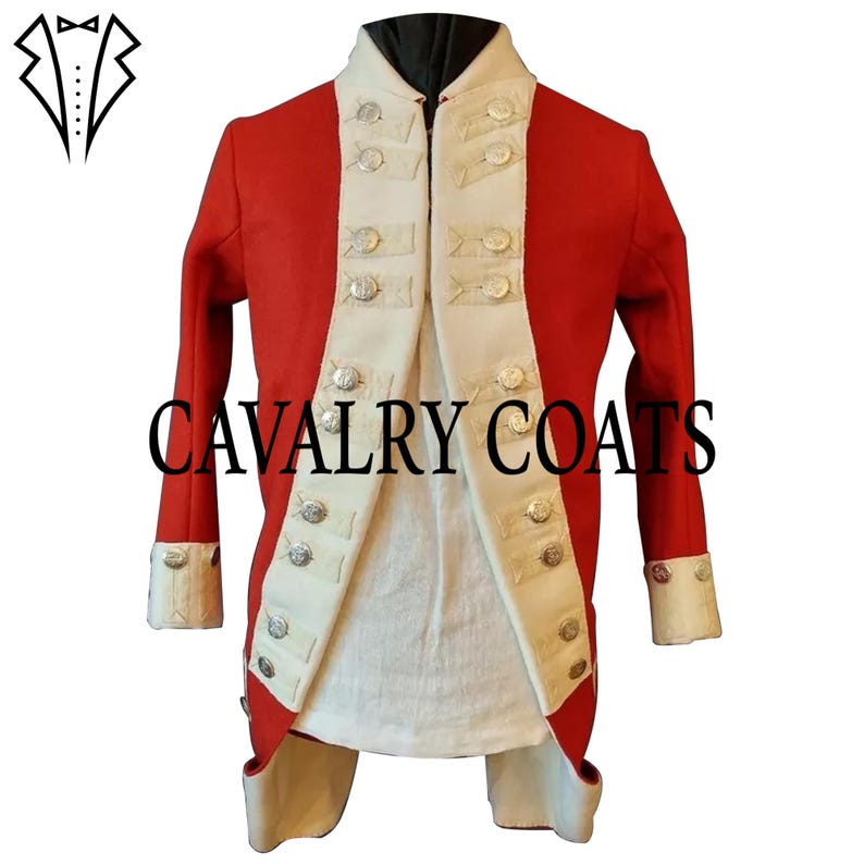 Men's Red Wool British Regiment Jacket: Royal Frock Coat - Etsy