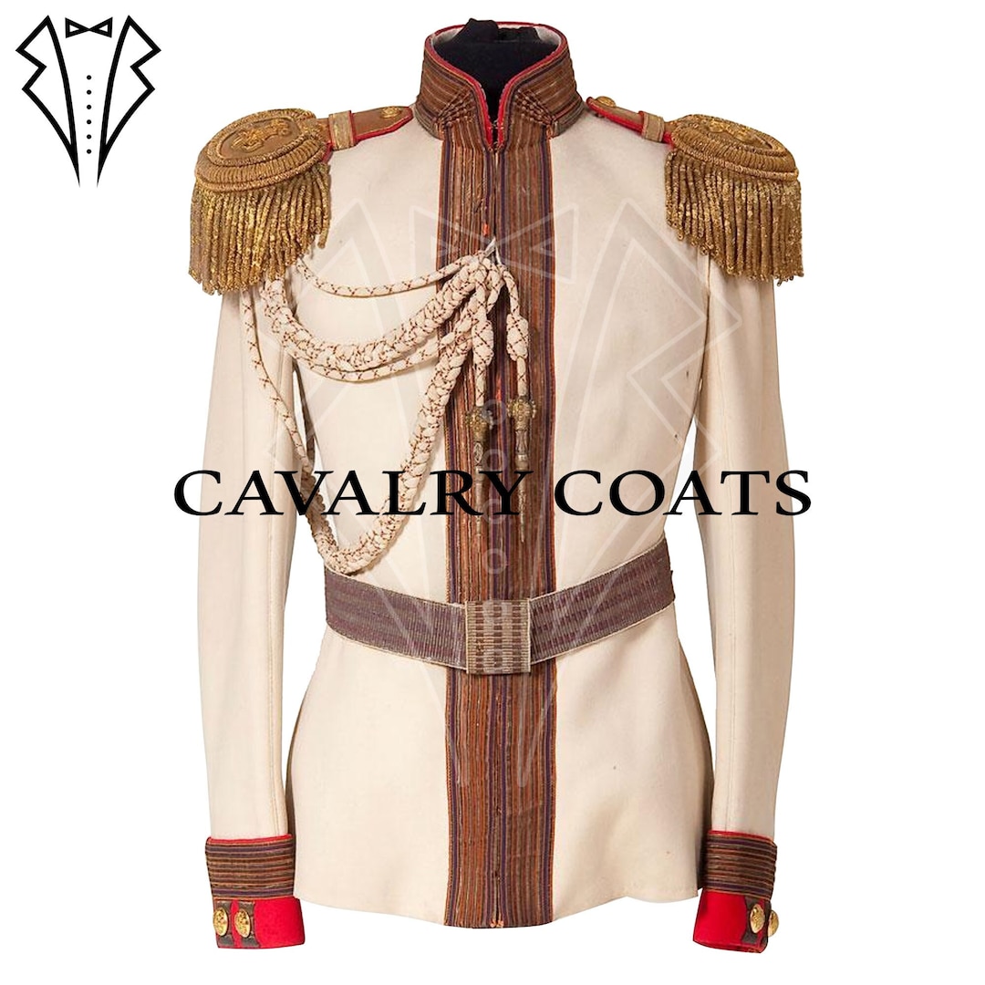 New Men off White Wool 19th Century Imperial Russian Guard Jacket ...