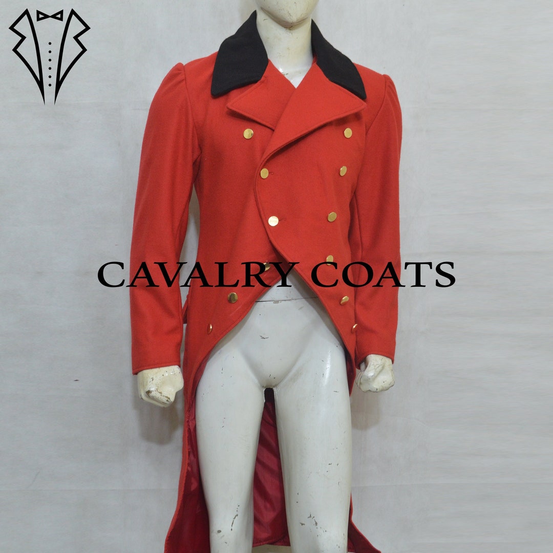 New Men Red Wool Hunting Tailcoat, Swallow Tail Jacket, Men Hunting ...