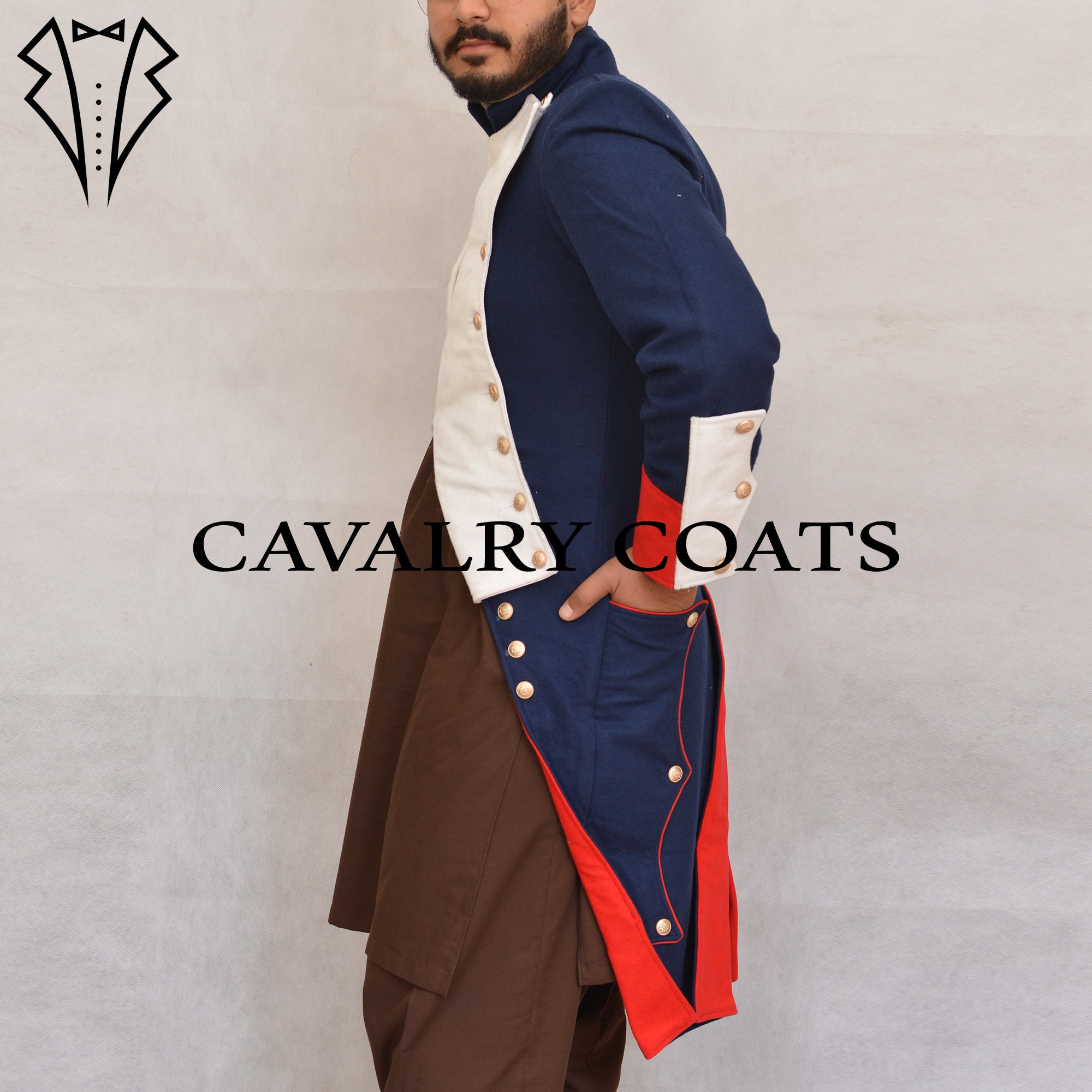 New Men Navy Blue Military Tailcoat, Napoleonic Uniform, Napoleonic ...
