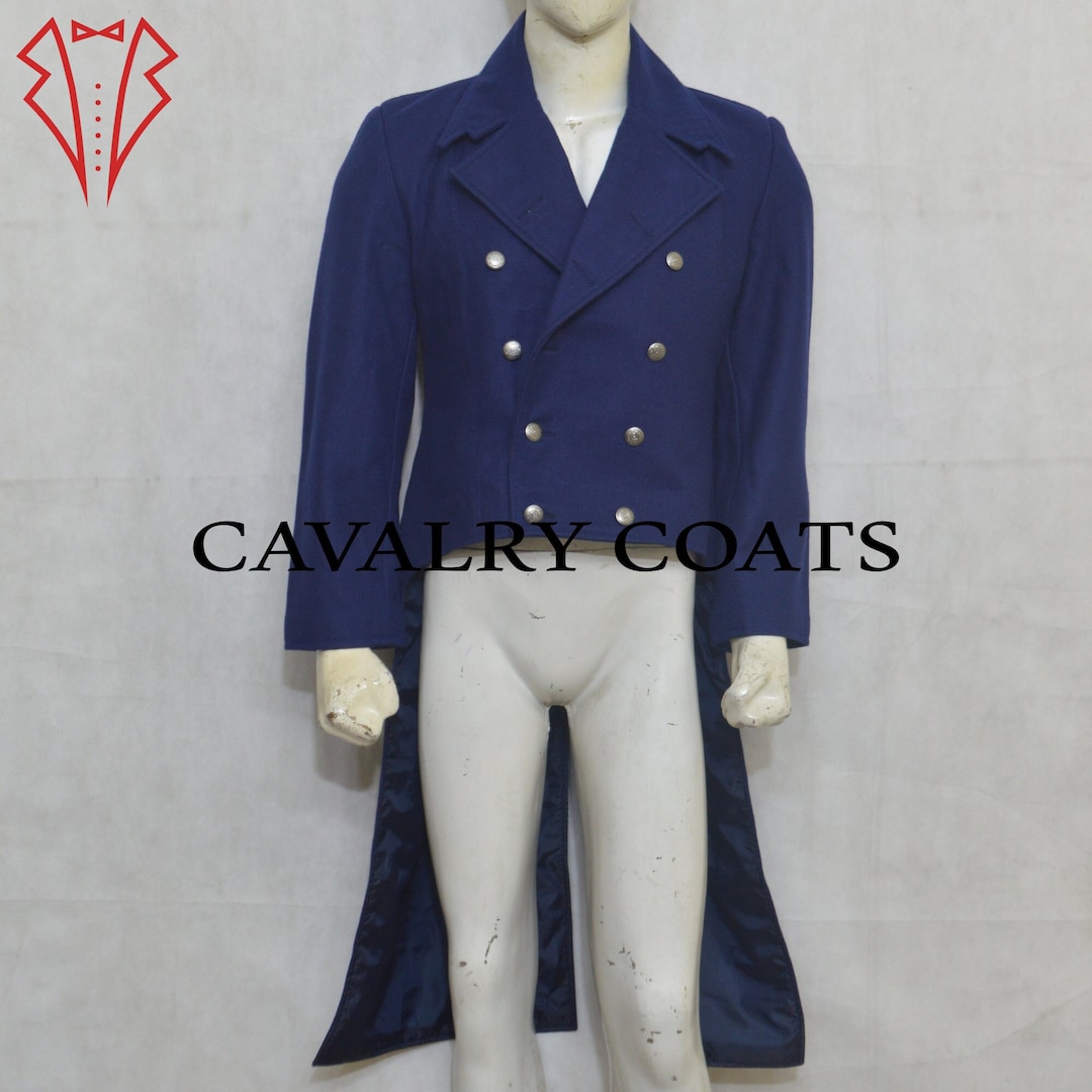 New British Military Men's Blue Suit Tailcoat Wool Jacket, Regency ...